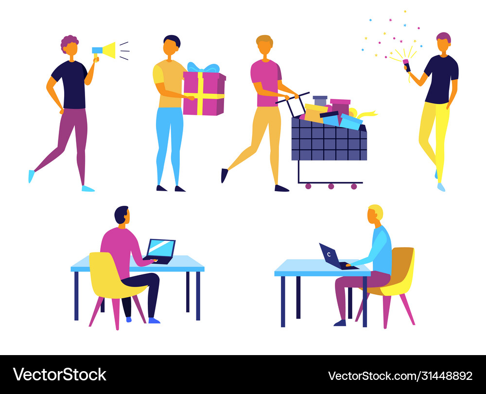 Concept of self employed people characters do Vector Image
