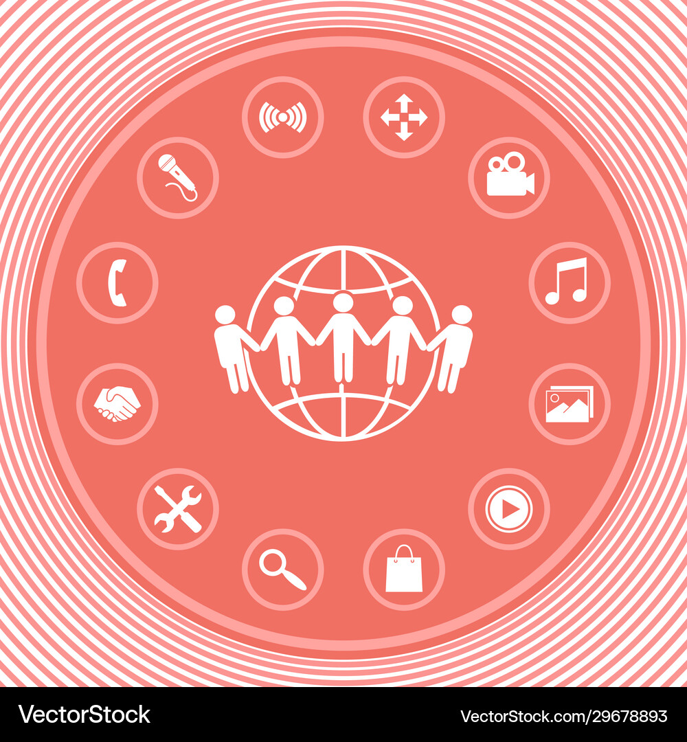 Earth icon communication around world concept Vector Image