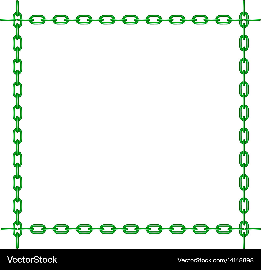 Green chain in shape square Royalty Free Vector Image