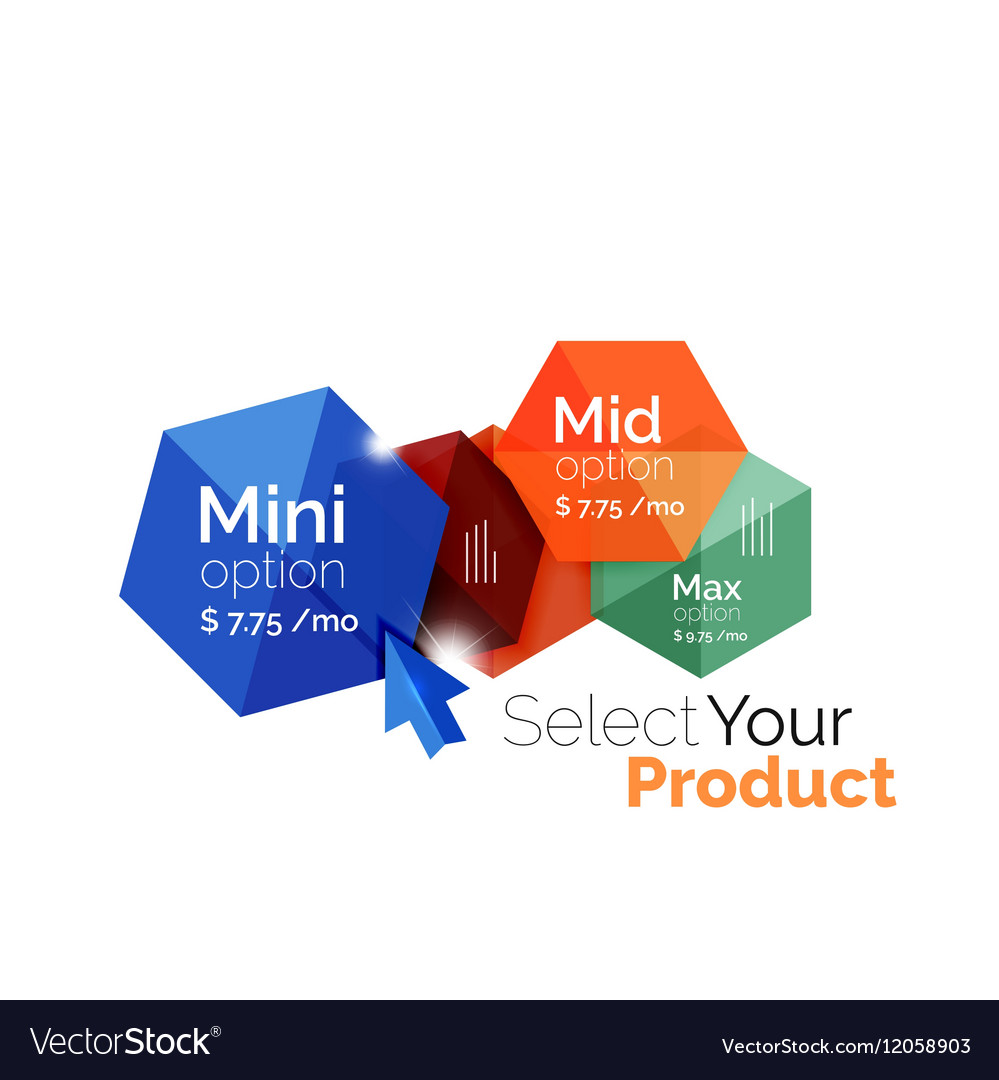 Option select template Royalty Free Vector Image