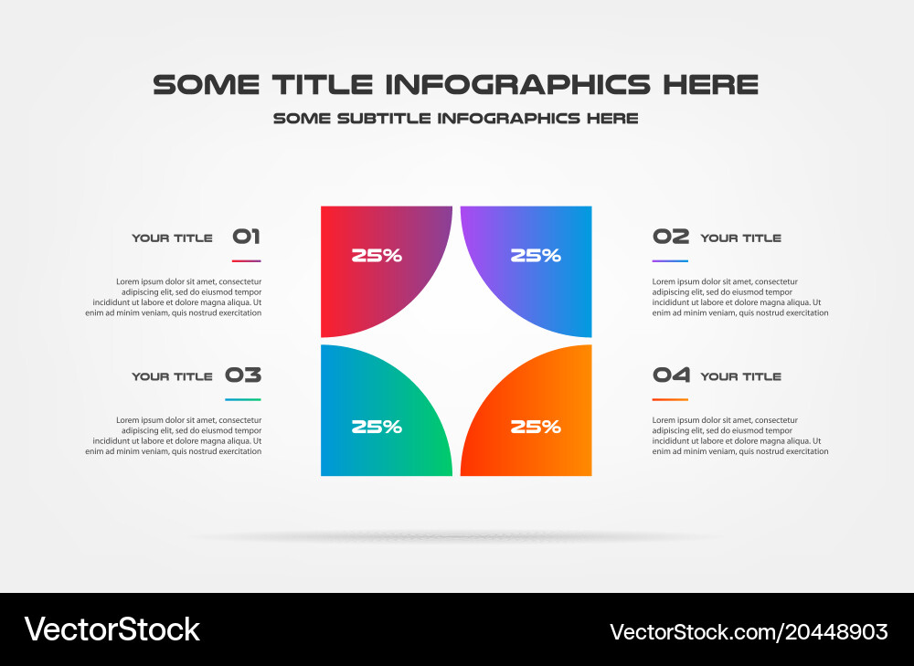 Pie chart of percentage infographics element Vector Image
