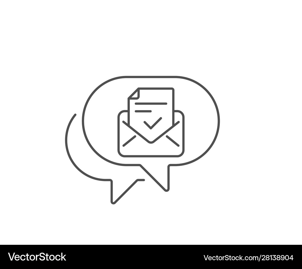 Approved mail line icon accepted or confirmed Vector Image