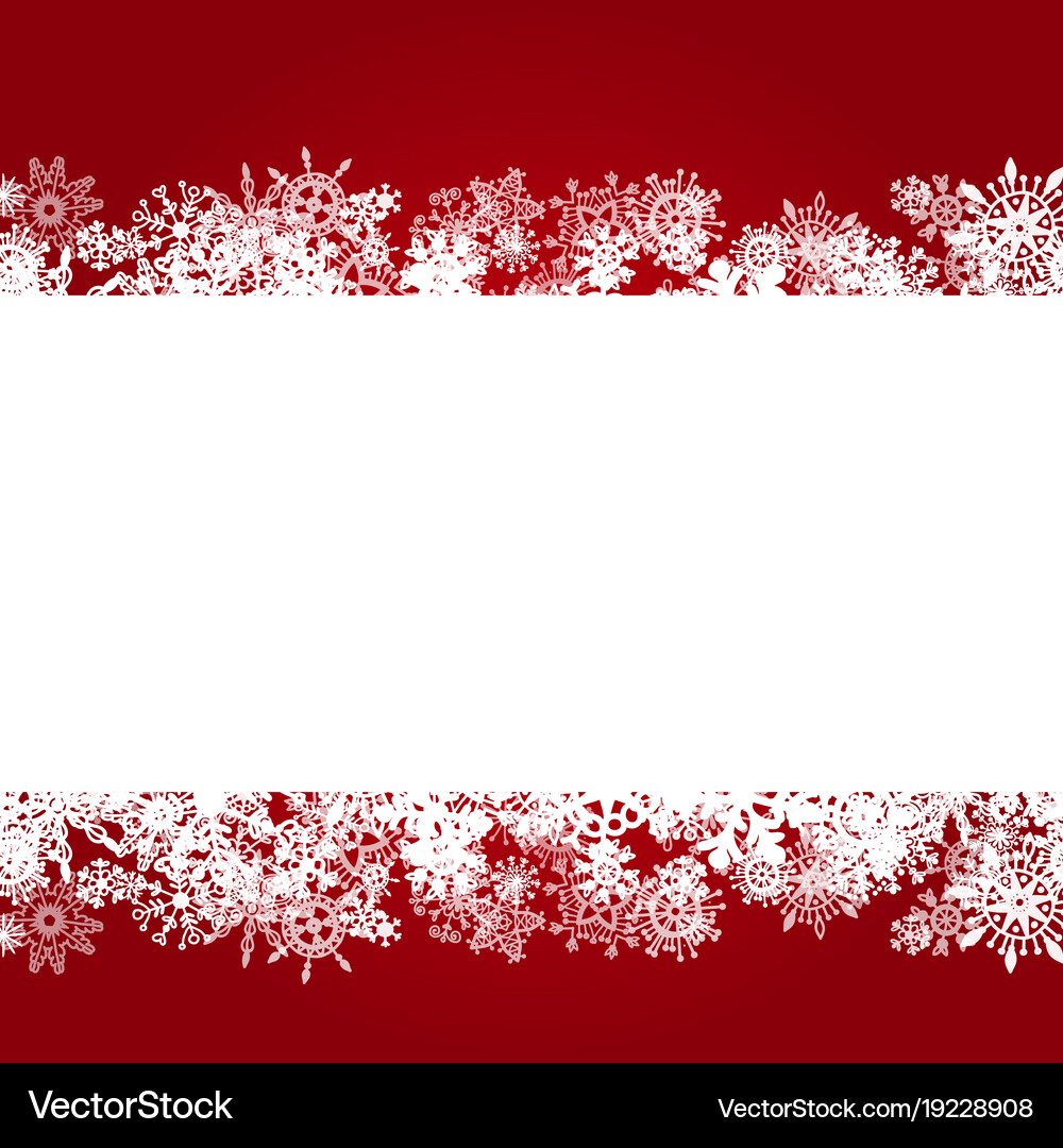 Paper snowflake border on red Royalty Free Vector Image
