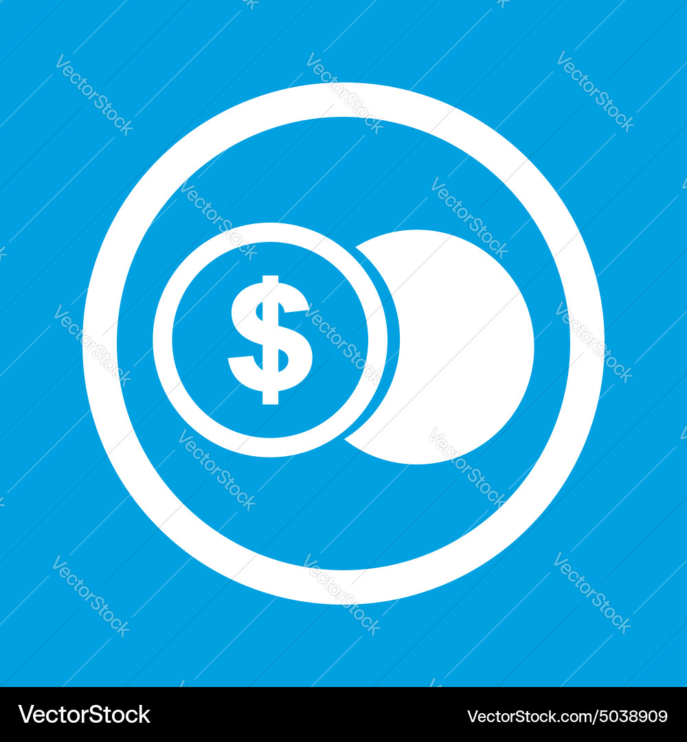 Dollar coin sign icon Royalty Free Vector Image