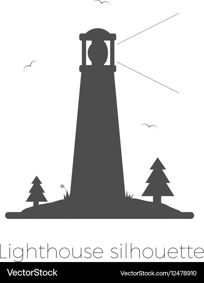 Lighthouse silhouette Royalty Free Vector Image
