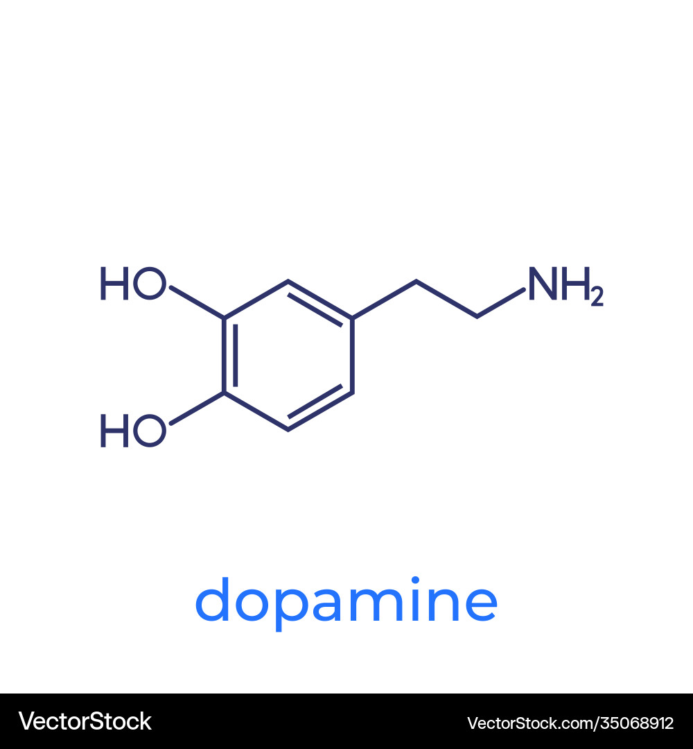 Dopamine molecule on white Royalty Free Vector Image