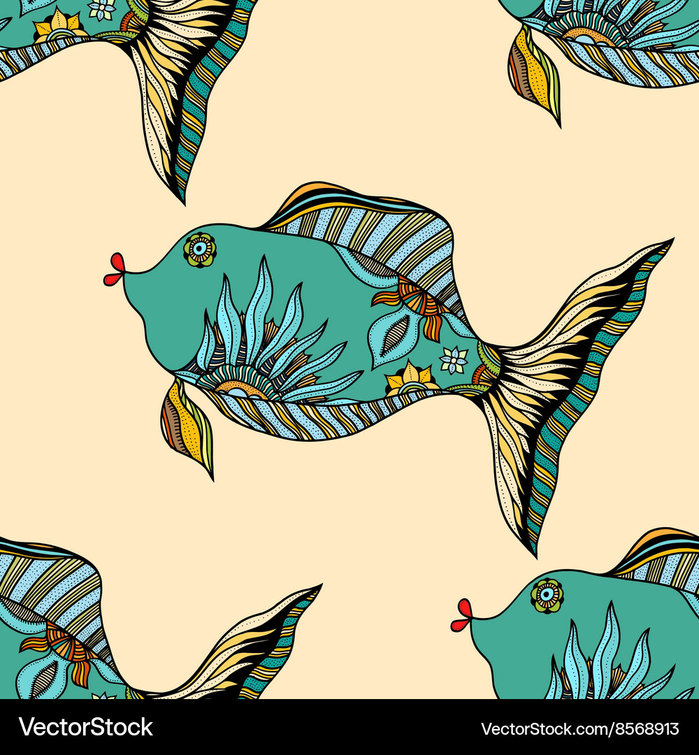 Background of abstract fish Royalty Free Vector Image
