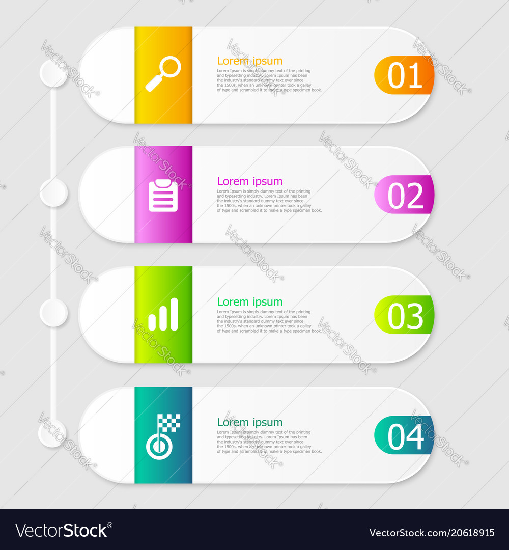 Infographic elements layout 4 steps Royalty Free Vector