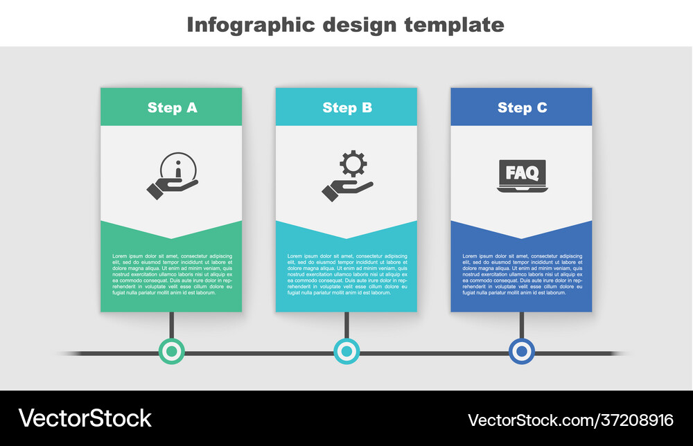 Set information settings in hand and laptop Vector Image