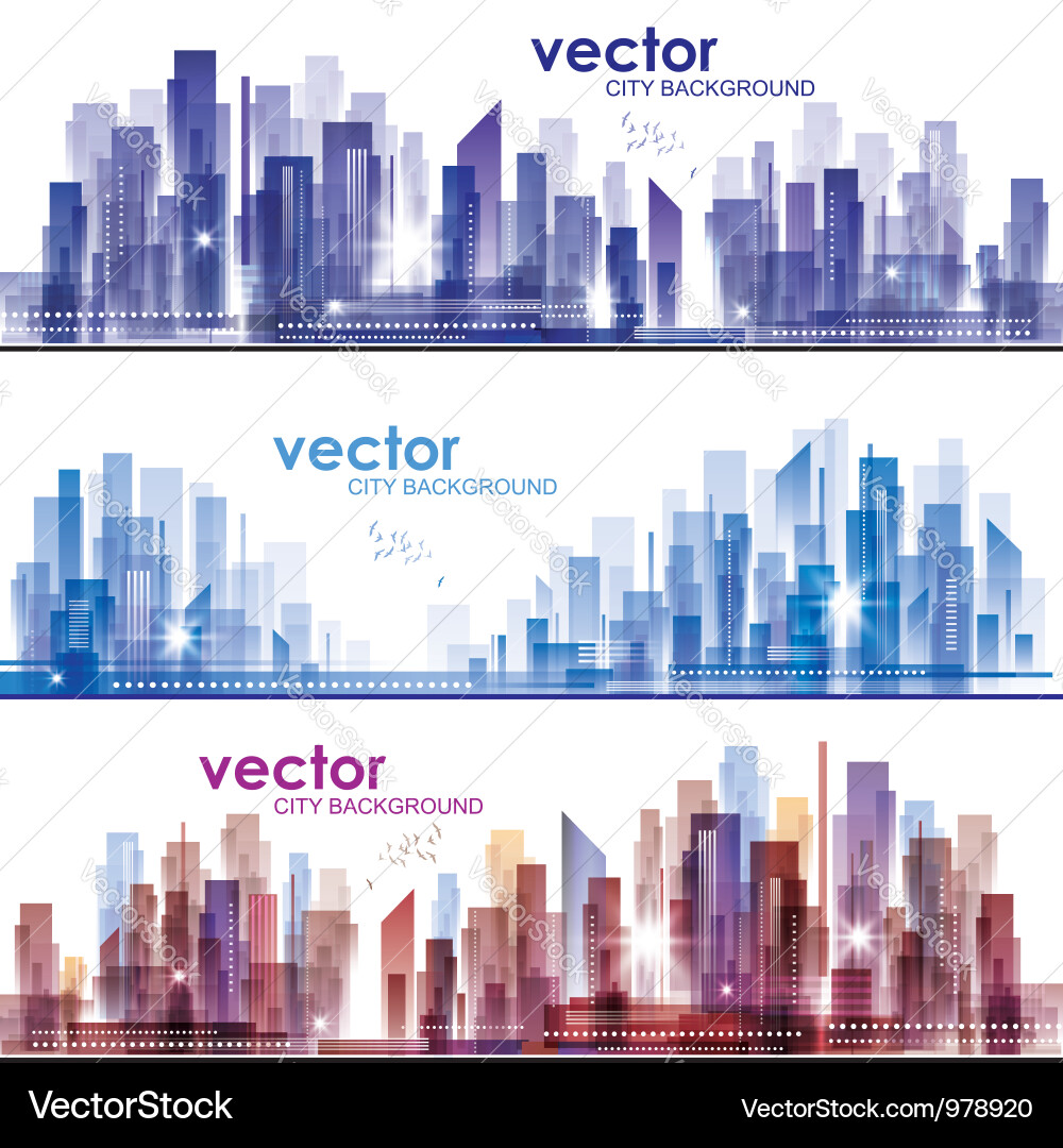 Abstract cityscape background banners Royalty Free Vector