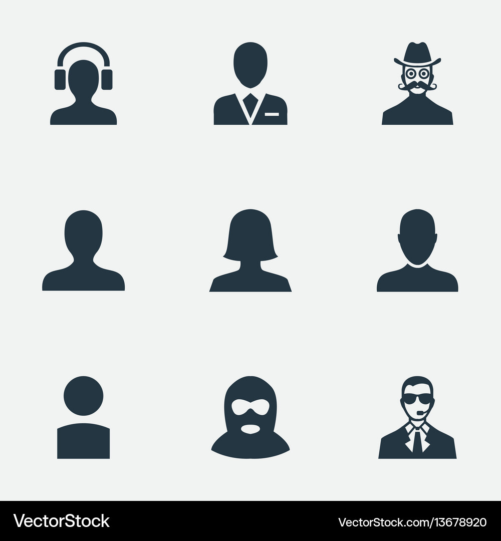 Set simple human icons Royalty Free Vector Image
