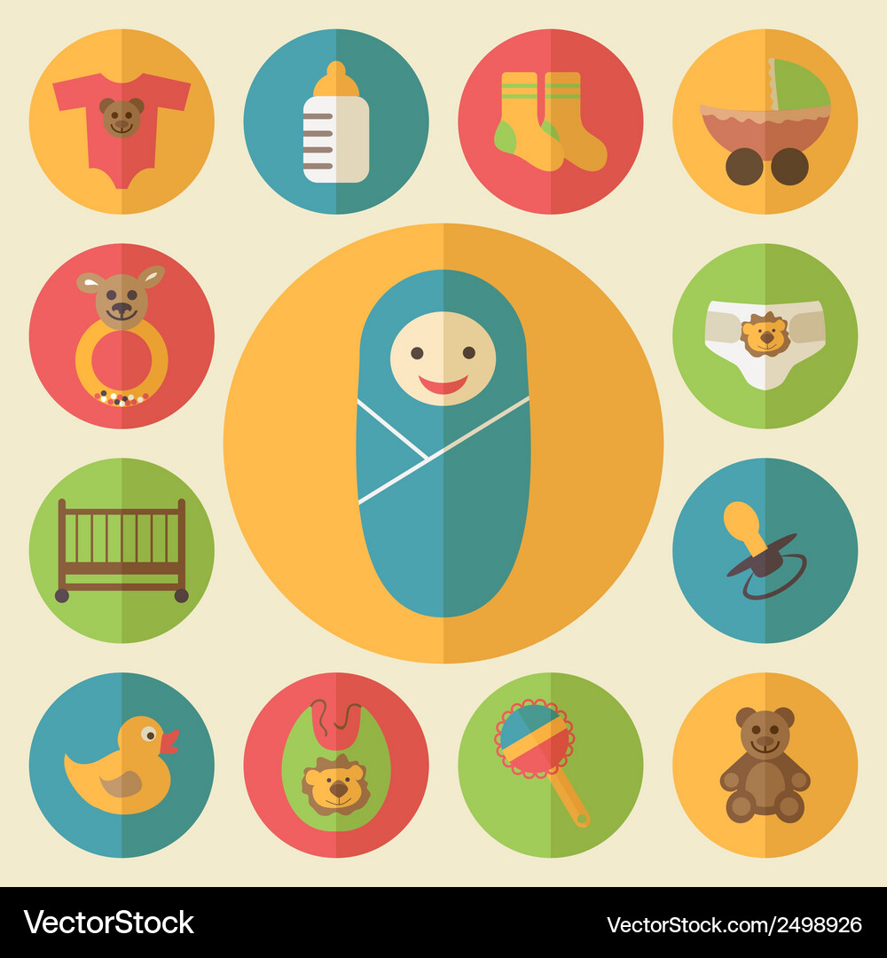 Baby icons set Royalty Free Vector Image - VectorStock