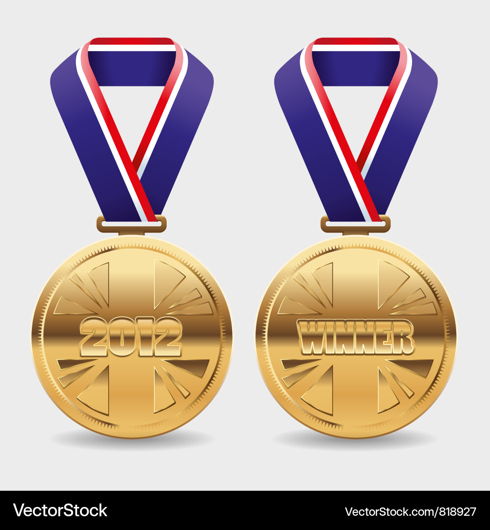 Gold medal Royalty Free Vector Image - VectorStock