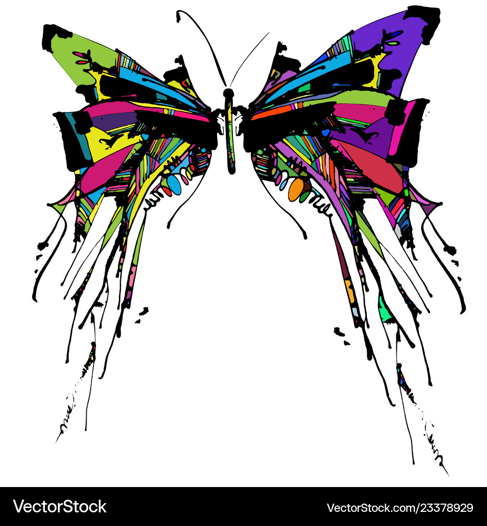 Butterfly hand drawn Royalty Free Vector Image