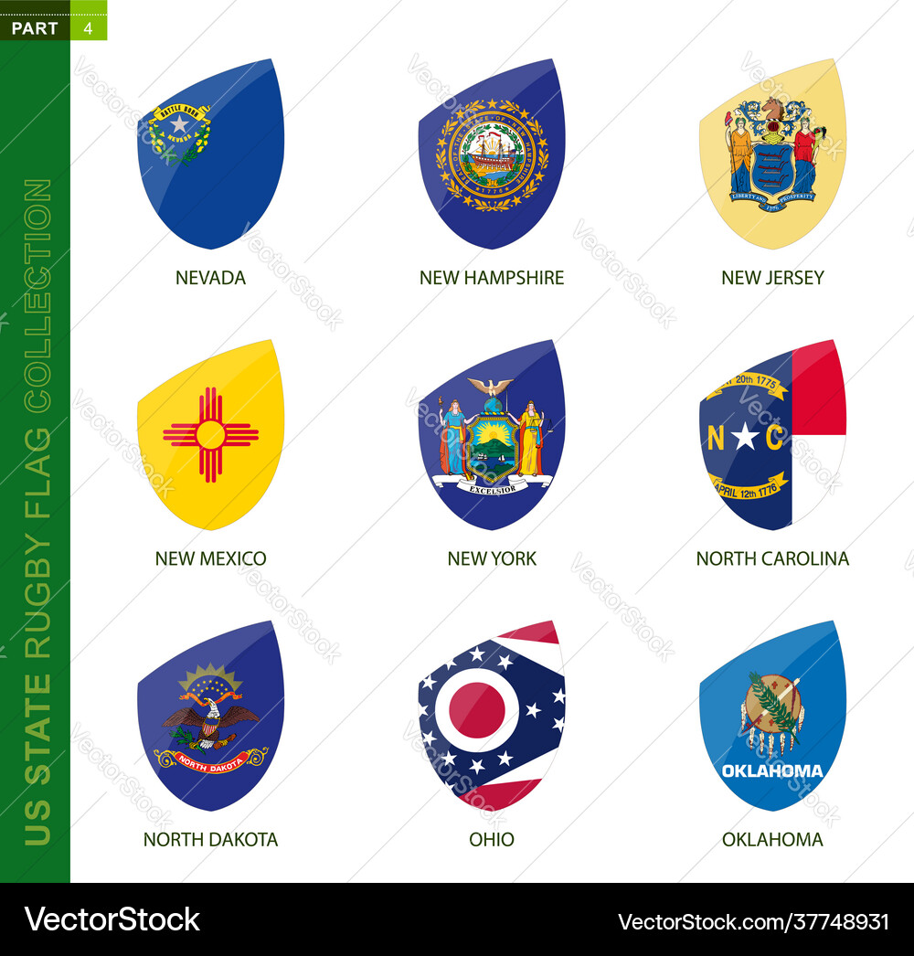 Rugby flag collection icon with flag 9 Royalty Free Vector