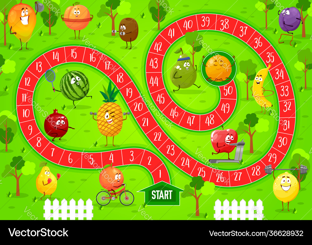 Kids board game step boardgame cartoon template Vector Image