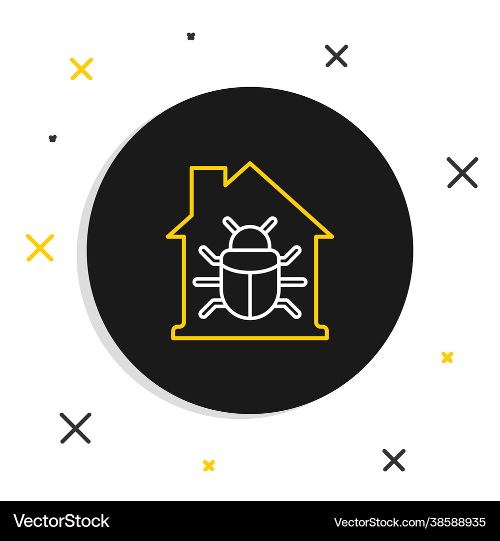 Line house system bug concept icon isolated Vector Image