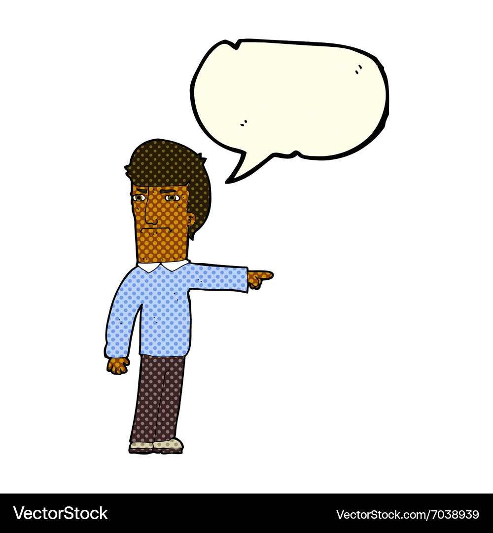 Cartoon man pointing with speech bubble Royalty Free Vector