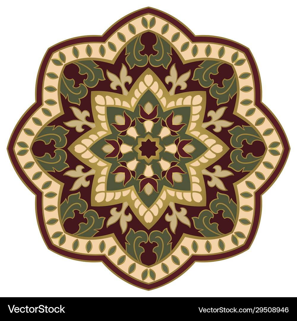 Colorful oriental mandala Royalty Free Vector Image