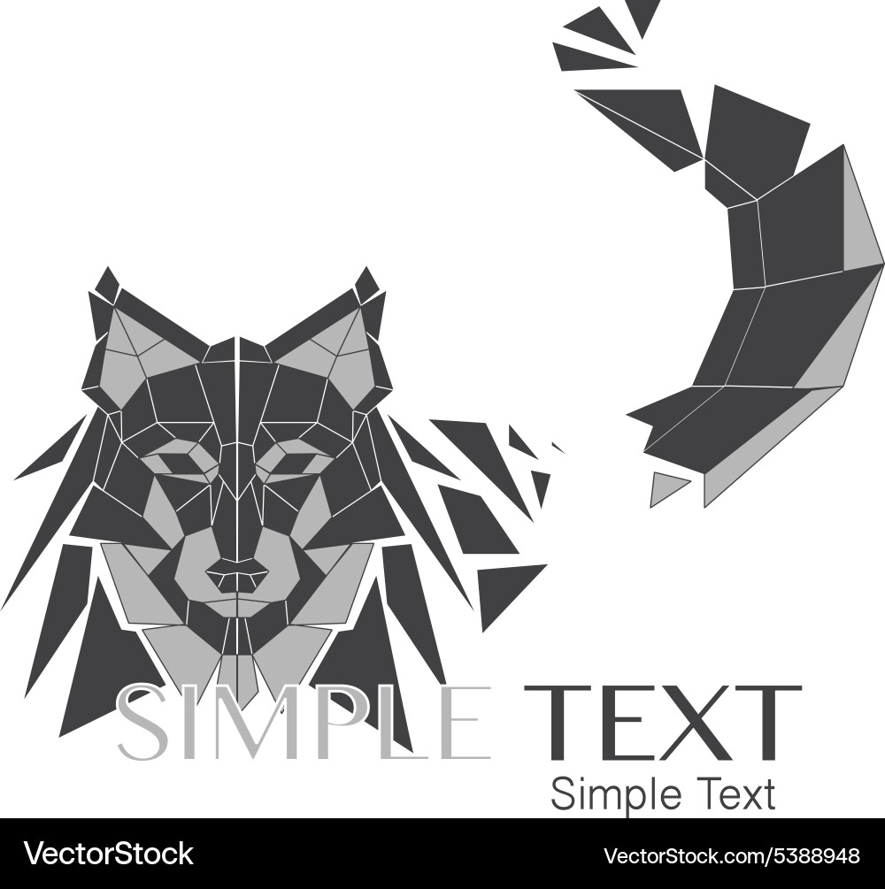 Geometric Wolf Logo or Husky 01 Royalty Free Vector Image
