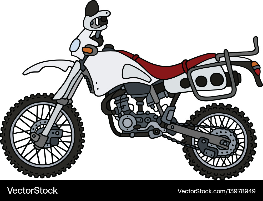 White off-road motorcycle Royalty Free Vector Image