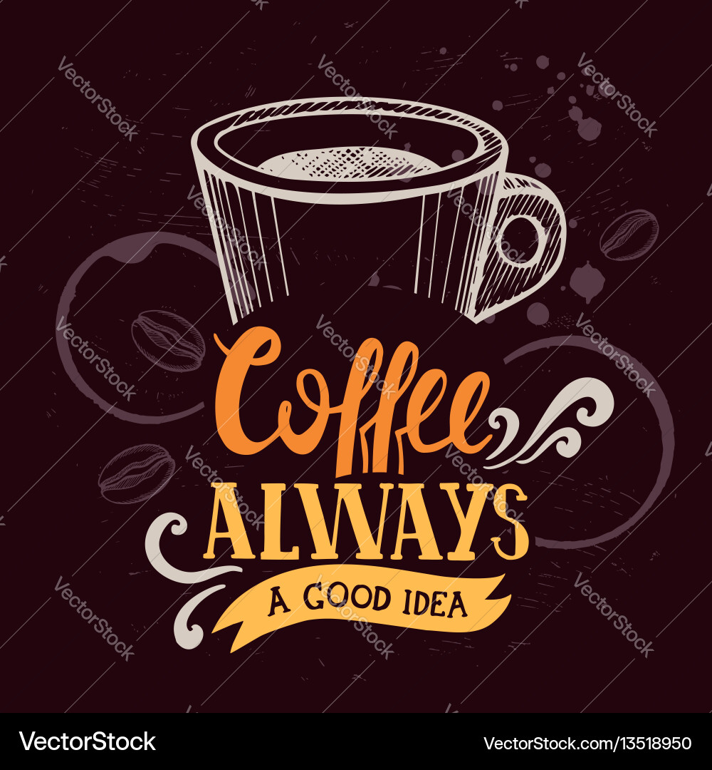 Coffee poster for restaurant and cafe Royalty Free Vector