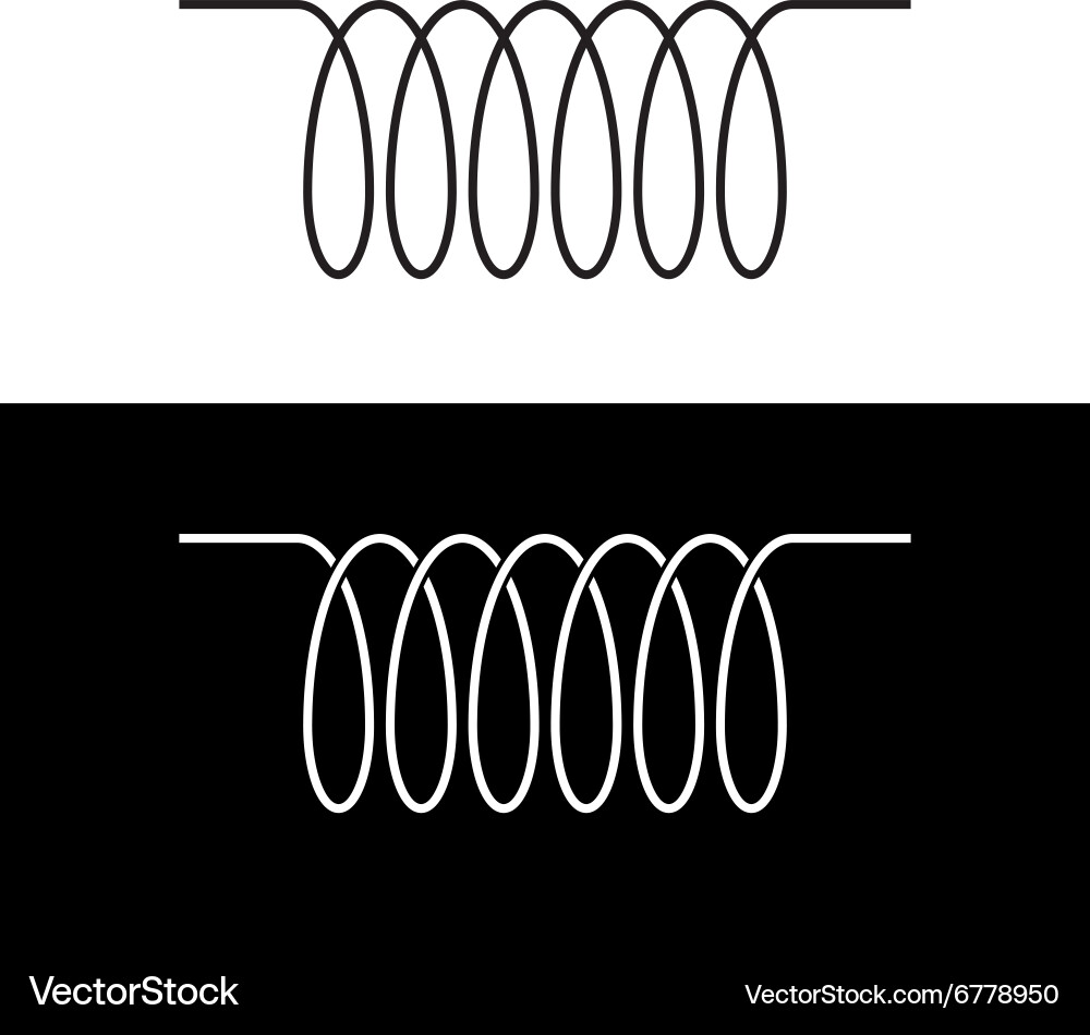 Induction spiral electrical symbol Black linear Vector Image