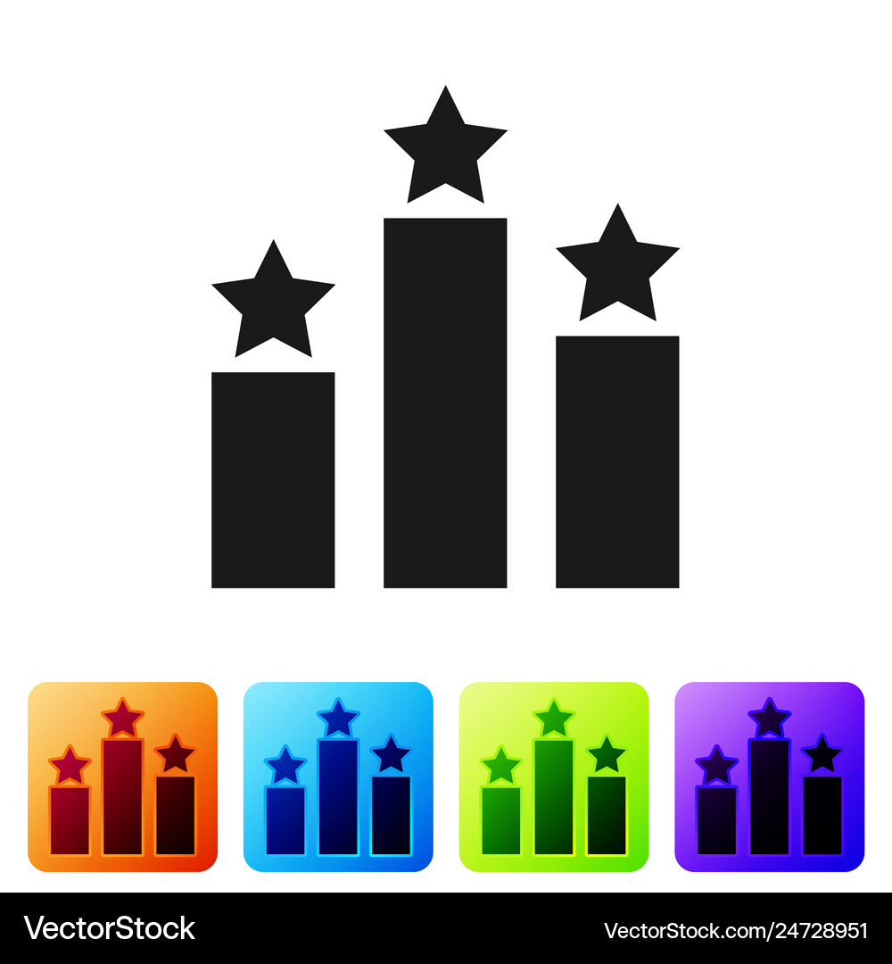 Black ranking star icon isolated on white Vector Image