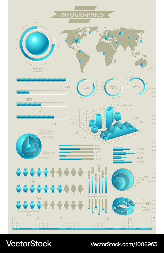 Infographic collection with labels Royalty Free Vector Image