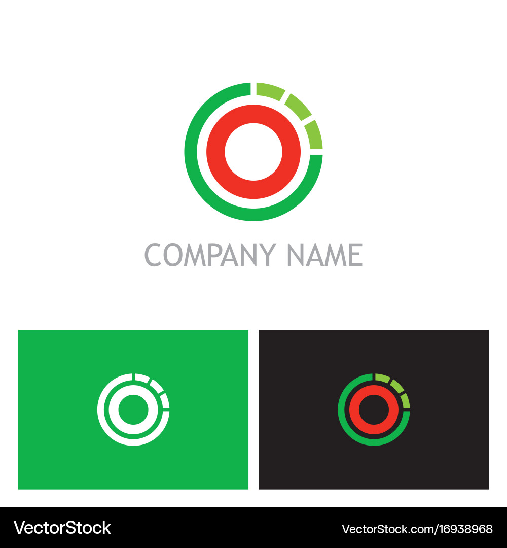 Round line target technology logo Royalty Free Vector Image