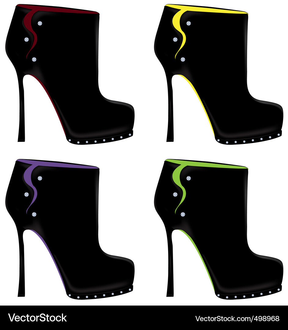 High heel boot Royalty Free Vector Image - VectorStock