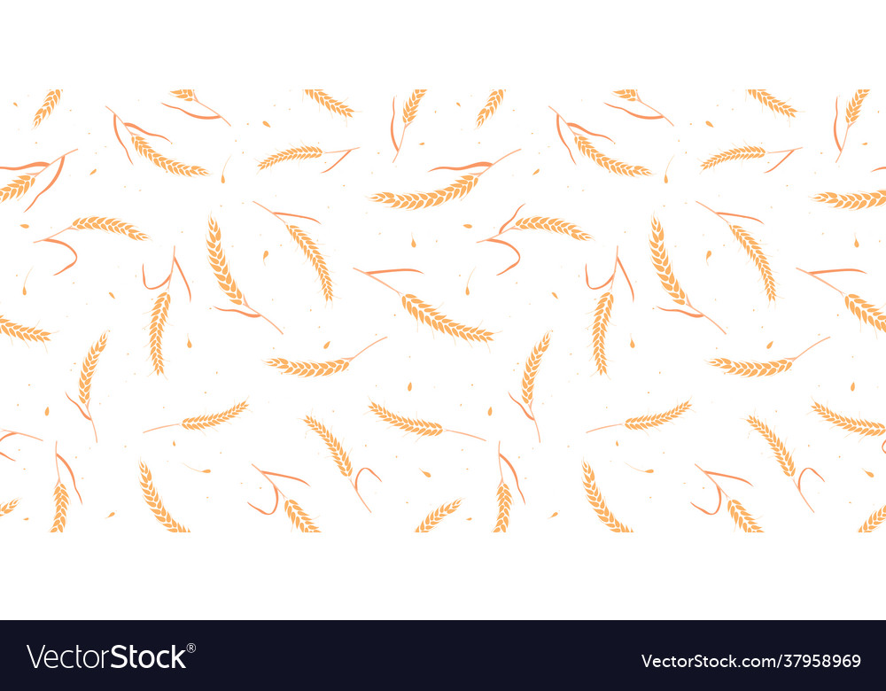 Seamless Pattern With Whole Grain Seeds Organic Vector Image