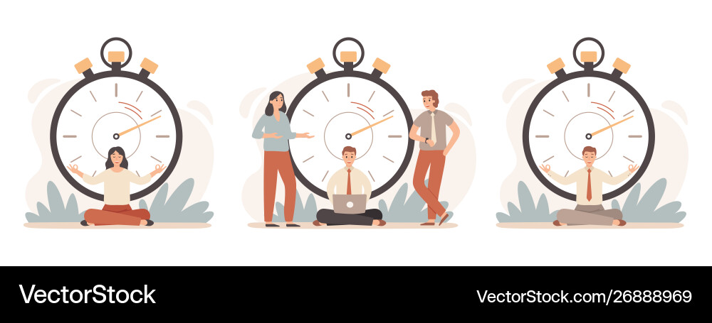 Work rate time management business people working Vector Image