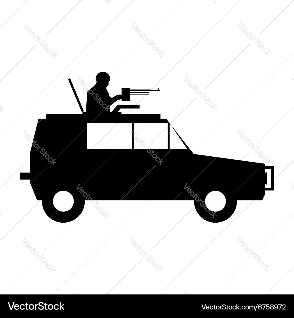 Military war car simple icon Royalty Free Vector Image