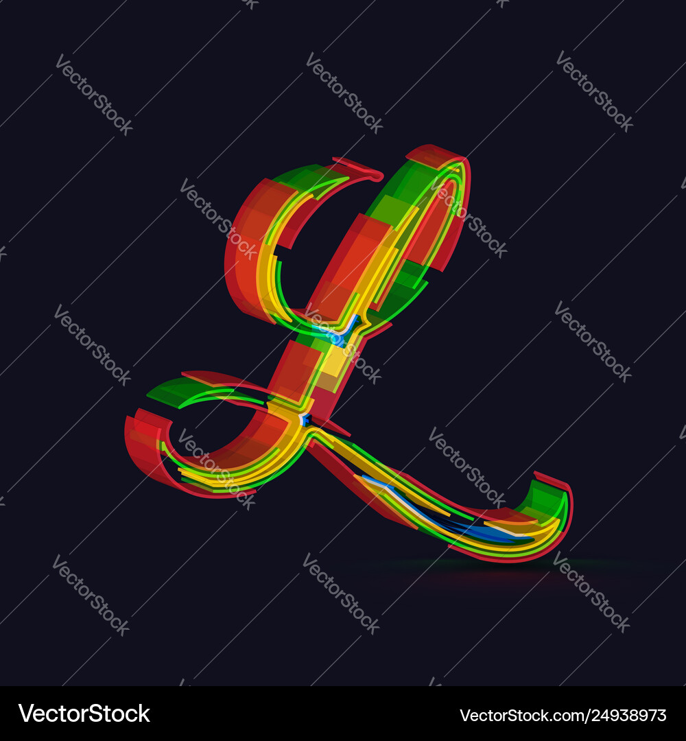 3d colorful character from a fontset Royalty Free Vector