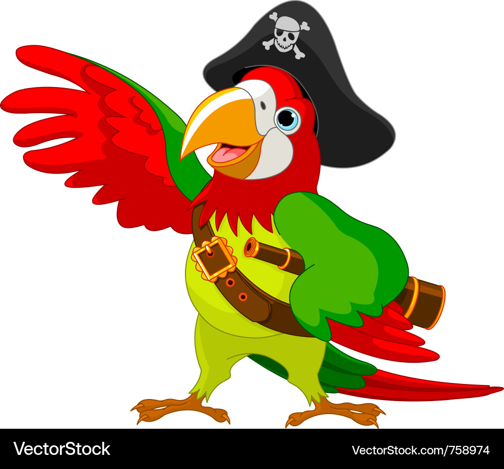 Talking pirate parrot Royalty Free Vector Image - VectorStock