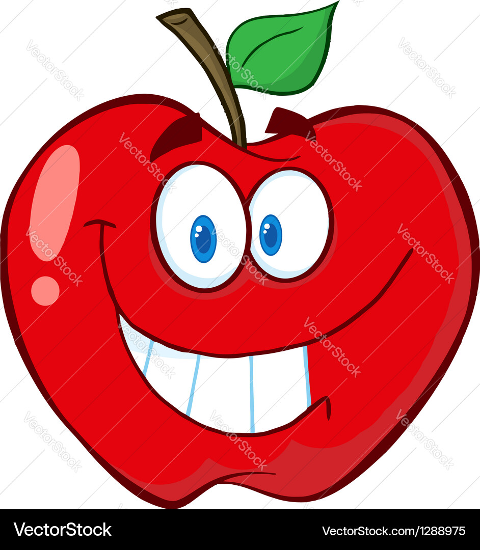 Apple Cartoon Mascot Character Royalty Free Vector Image