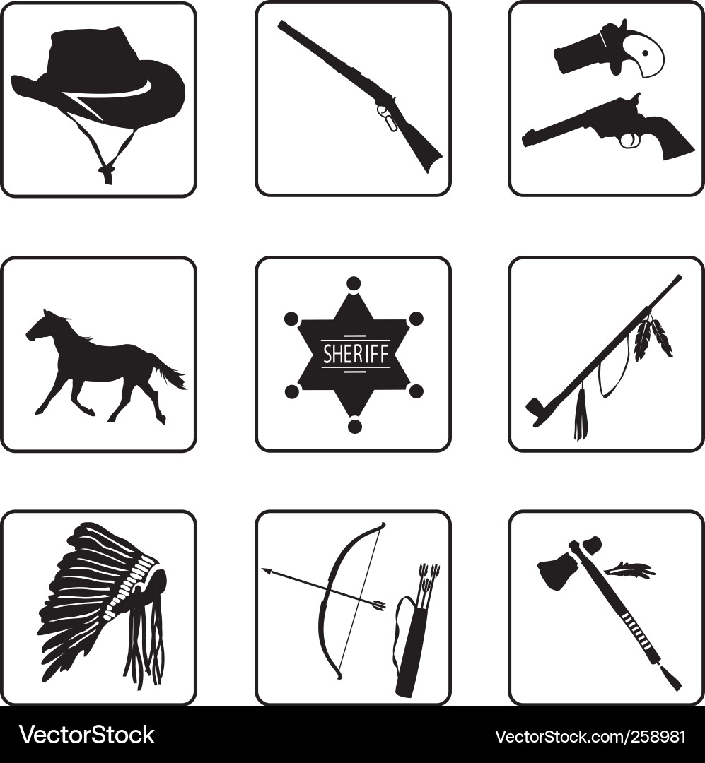 Cowboy symbols Royalty Free Vector Image - VectorStock