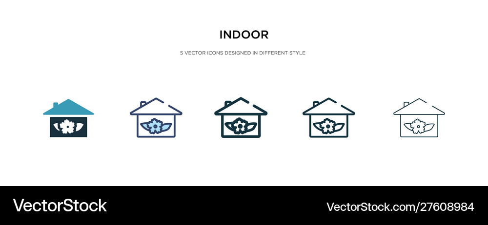 Indoor icon in different style two colored Vector Image