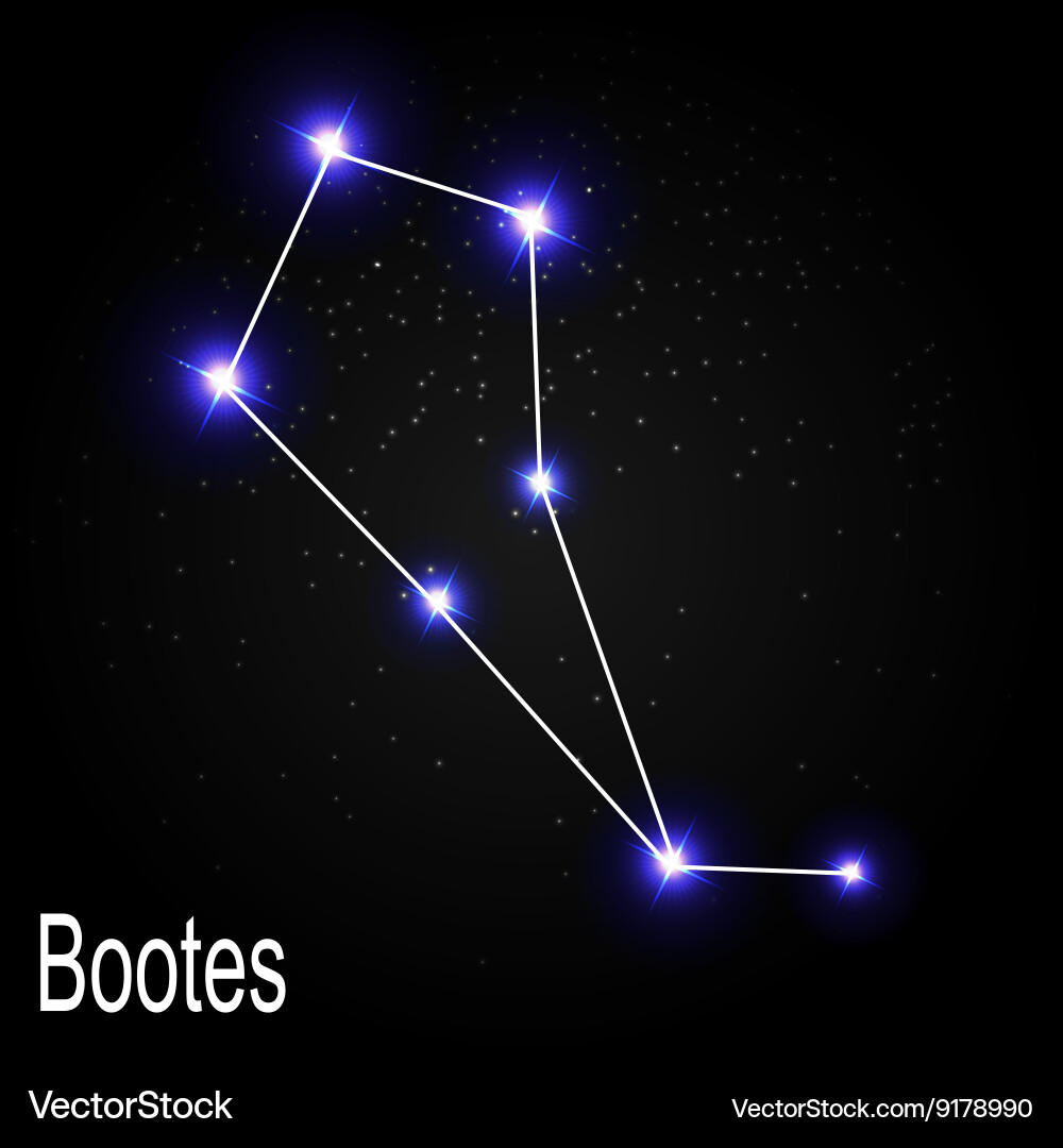 Bootes Constellation with Beautiful Bright Stars Vector Image