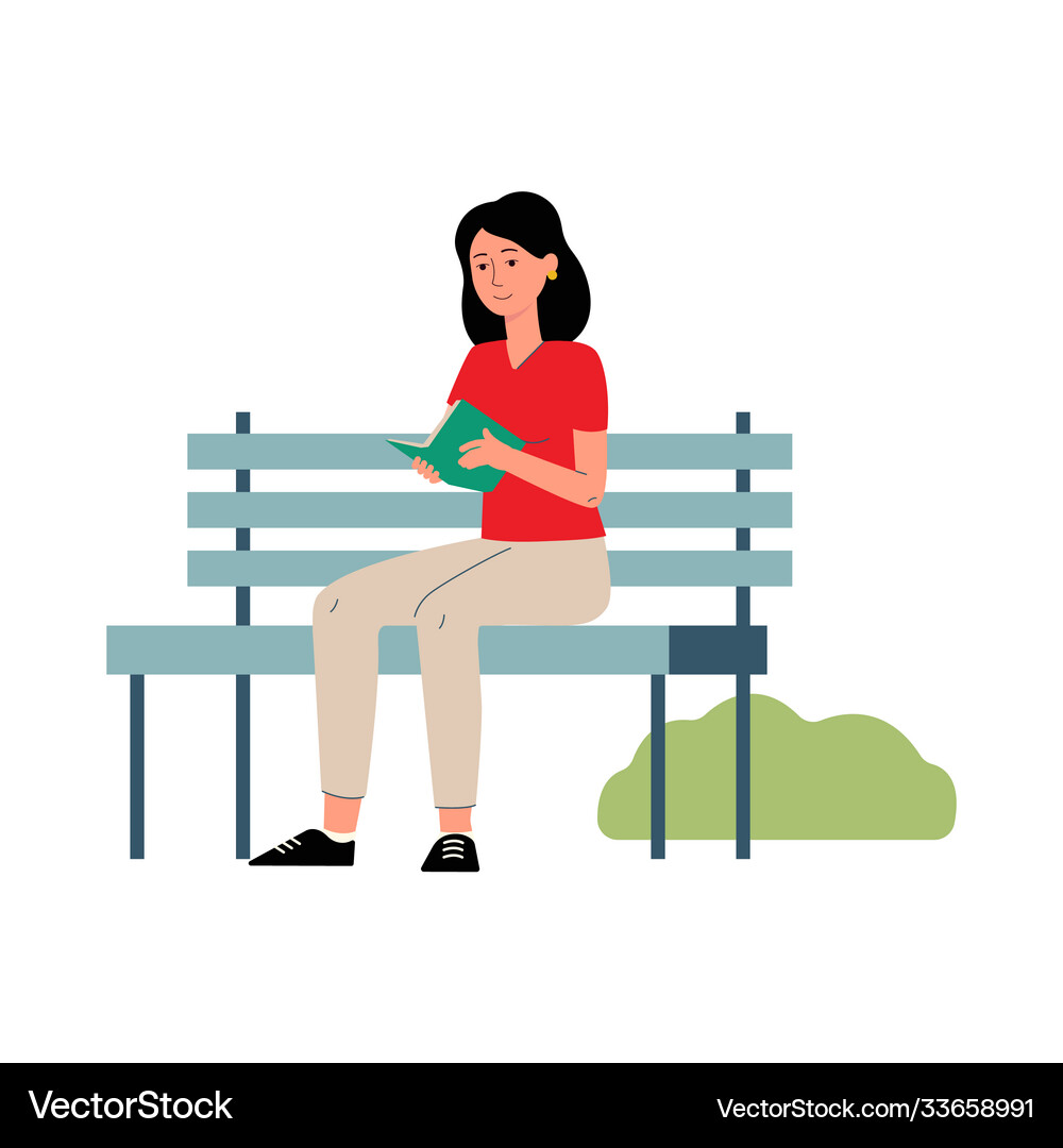 A young woman reading Royalty Free Vector Image