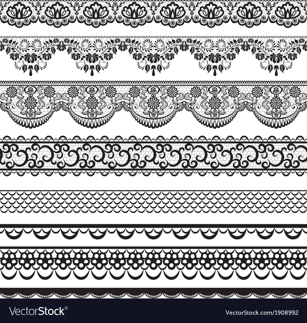 Lace border set Royalty Free Vector Image - VectorStock