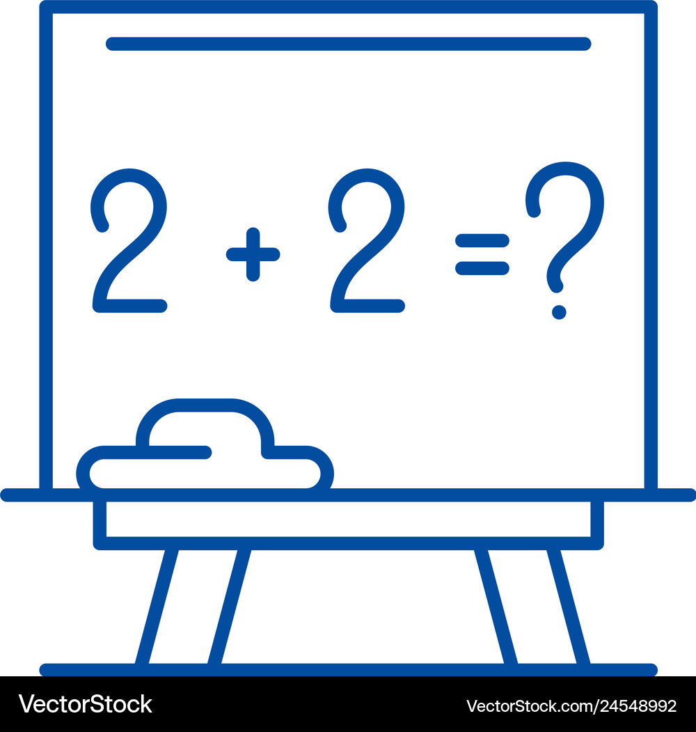 Maths lessons line icon concept lessons Royalty Free Vector
