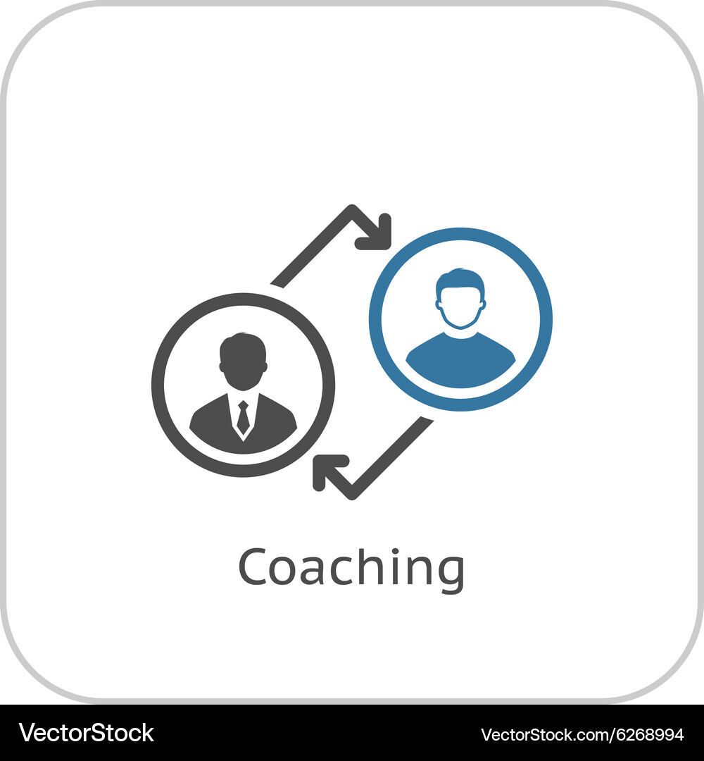 Coaching icon business concept flat design Vector Image