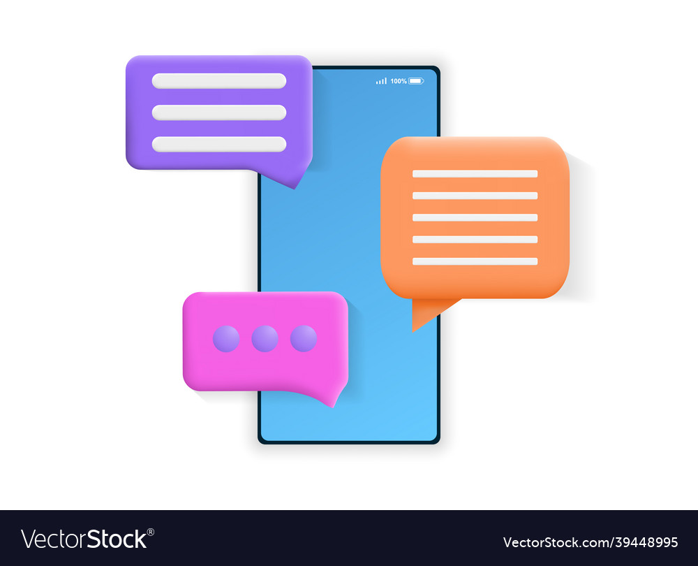 Smartphone with notifications in form of bubbles Vector Image