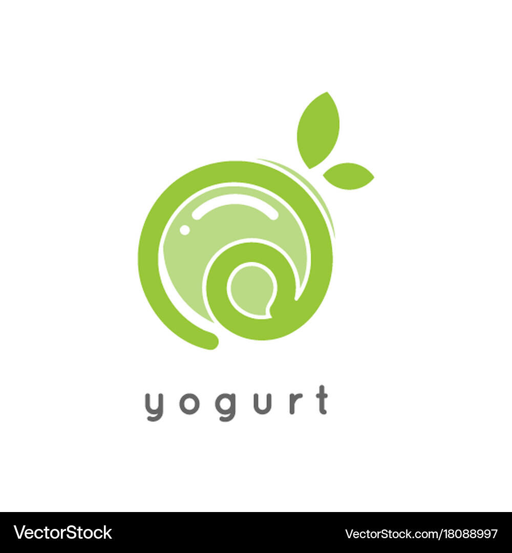 Green yogurt logo template Royalty Free Vector Image