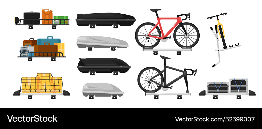 Car roof rack set Royalty Free Vector Image - VectorStock