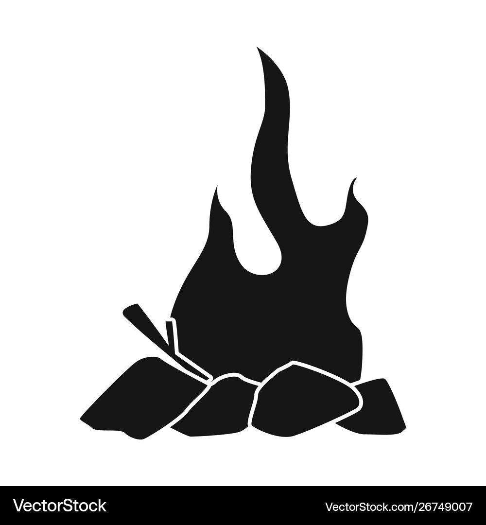 Design campfire and yellow symbol Royalty Free Vector Image