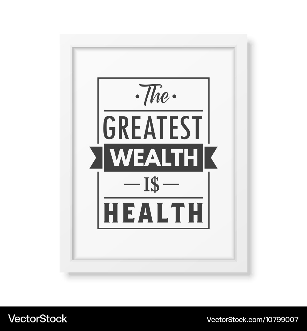 Health quote typographical poster Royalty Free Vector Image