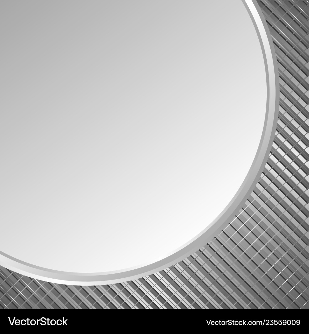 Metal textured background with round banner Vector Image
